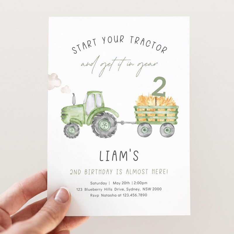Tractor Invitations - Etsy