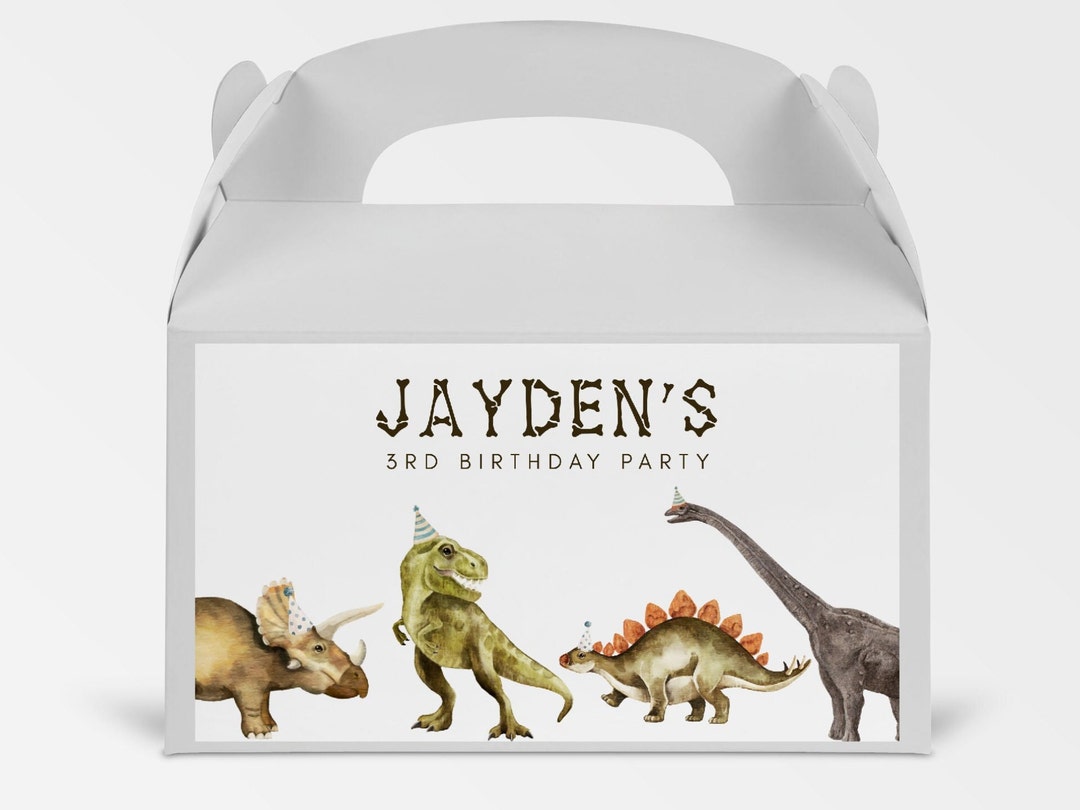 Dinosaur Gable Box Label, Editable Template, T-rex Party Decor, Dino ...
