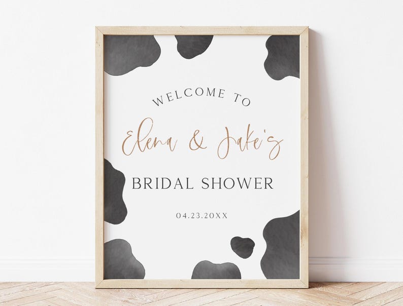 Holy Cow Bridal Shower Welcome Sign, Editable Holy Cow She's Getting ...