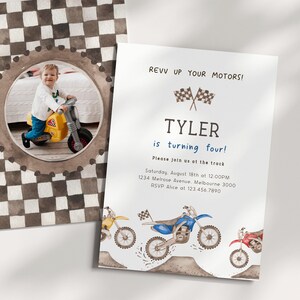 Dirt Bike Birthday Invitation, Any Age Editable Dirt Bike Racing Invite ...