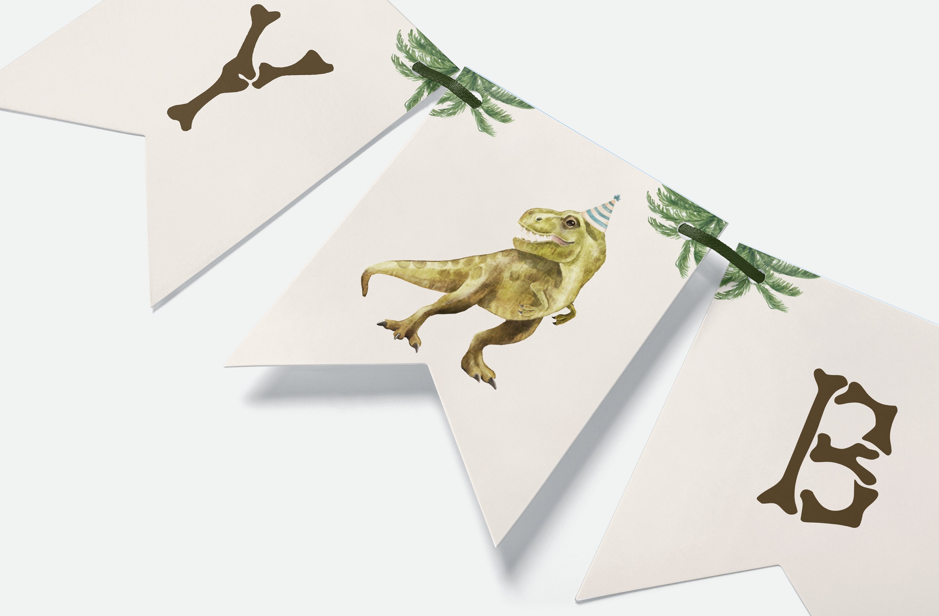 Dinosaur Happy Birthday Banner, Editable T-rex Party Banner, T-rex ...