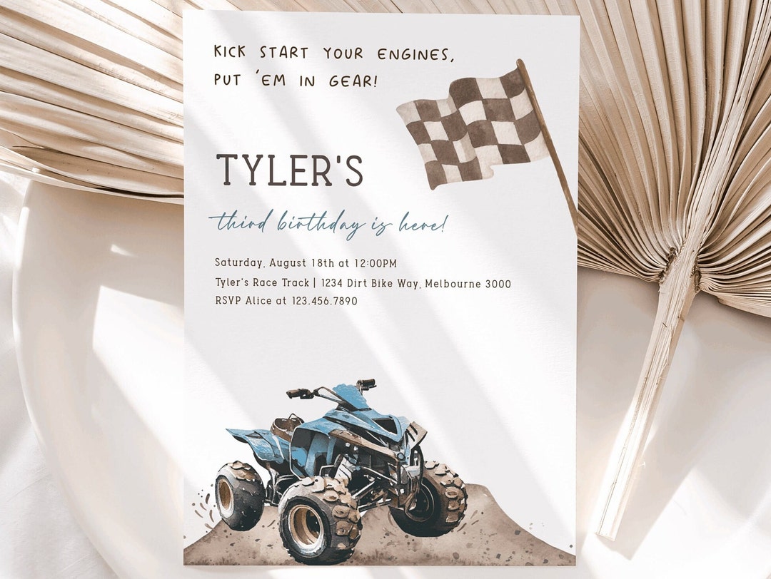 Editable ATV Birthday Invitation Editable Template Any Age - Etsy