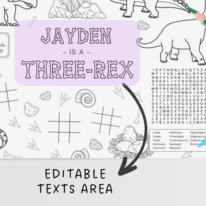 Editable Three Rex Activity & Coloring Page, Printable Kids Dinosaur ...
