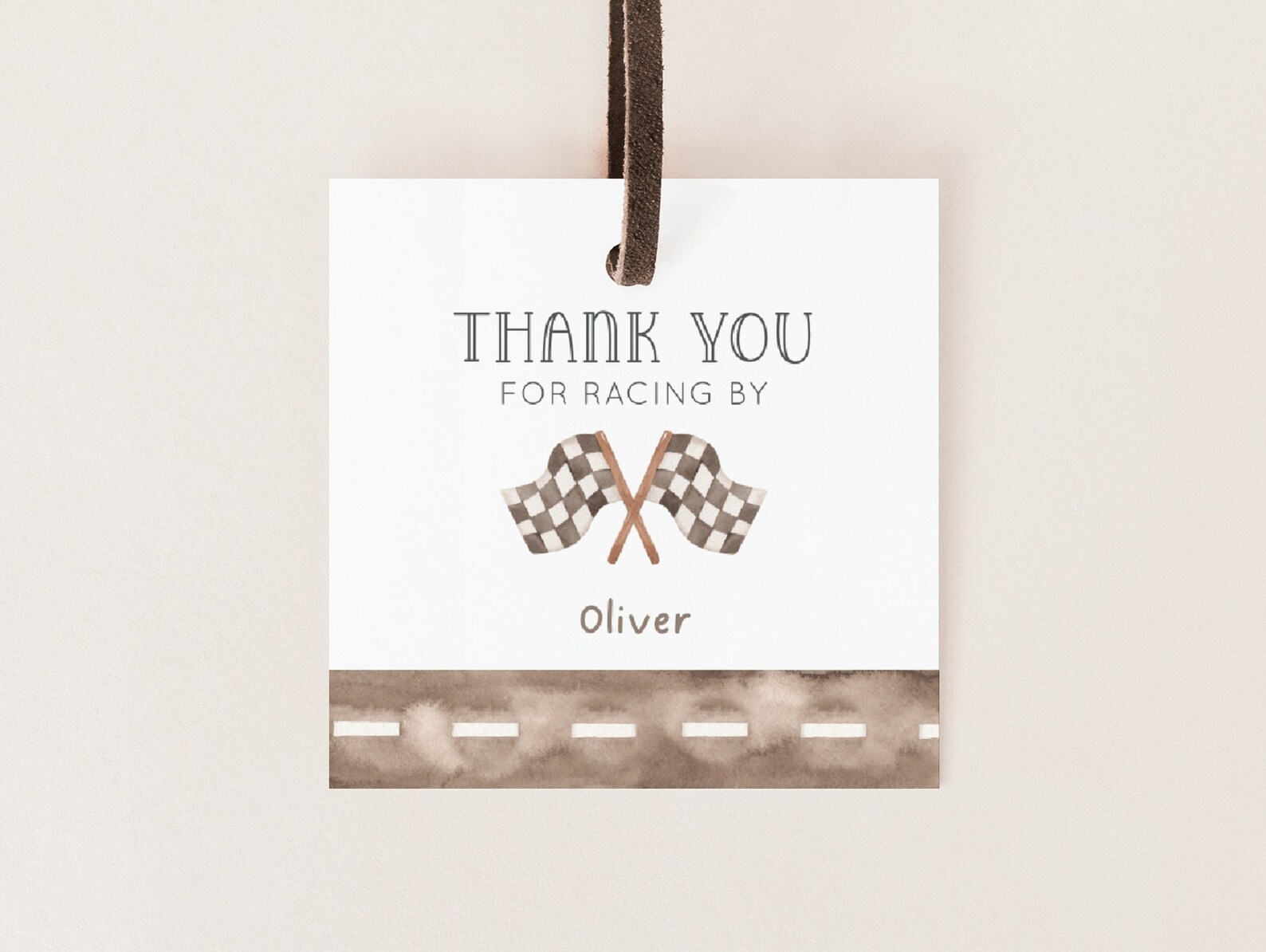 Racing Thank You Tag, Editable Race Flags Gift Tag, Race Car Birthday ...