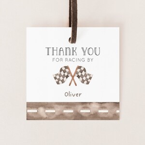 Racing Thank You Tag, Editable Race Flags Gift Tag, Race Car Birthday ...