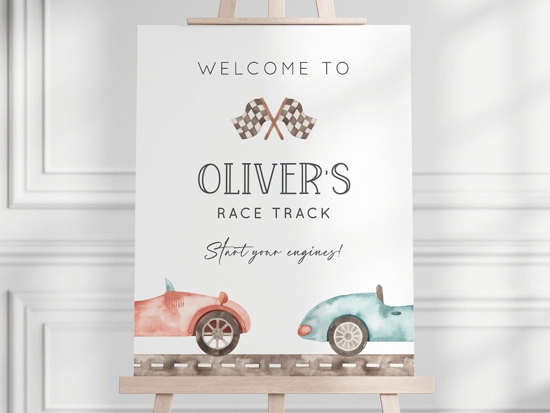 Racing Welcome Sign, Editable Template, Two Fast Birthday, Fast One ...