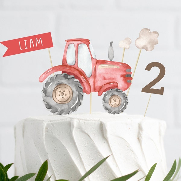 Red Tractor Cake Topper - Etsy