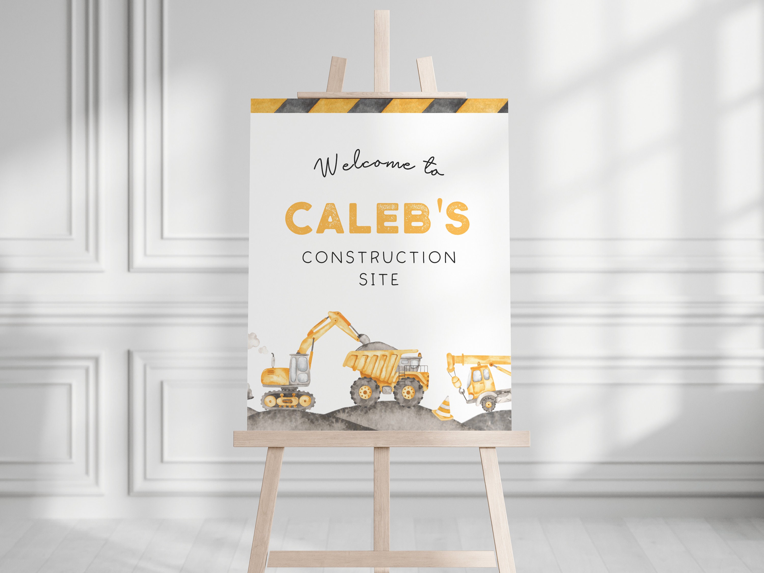 Editable Construction Welcome Sign Construction Truck Party - Etsy
