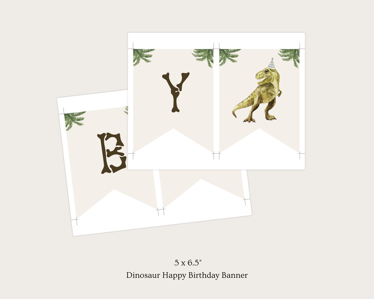 Dinosaur Happy Birthday Banner, Editable T-rex Party Banner, T-rex ...