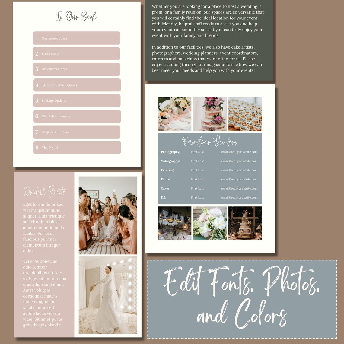 Wedding and Event Venue Ebook Template Editable Real Estate Guide ...