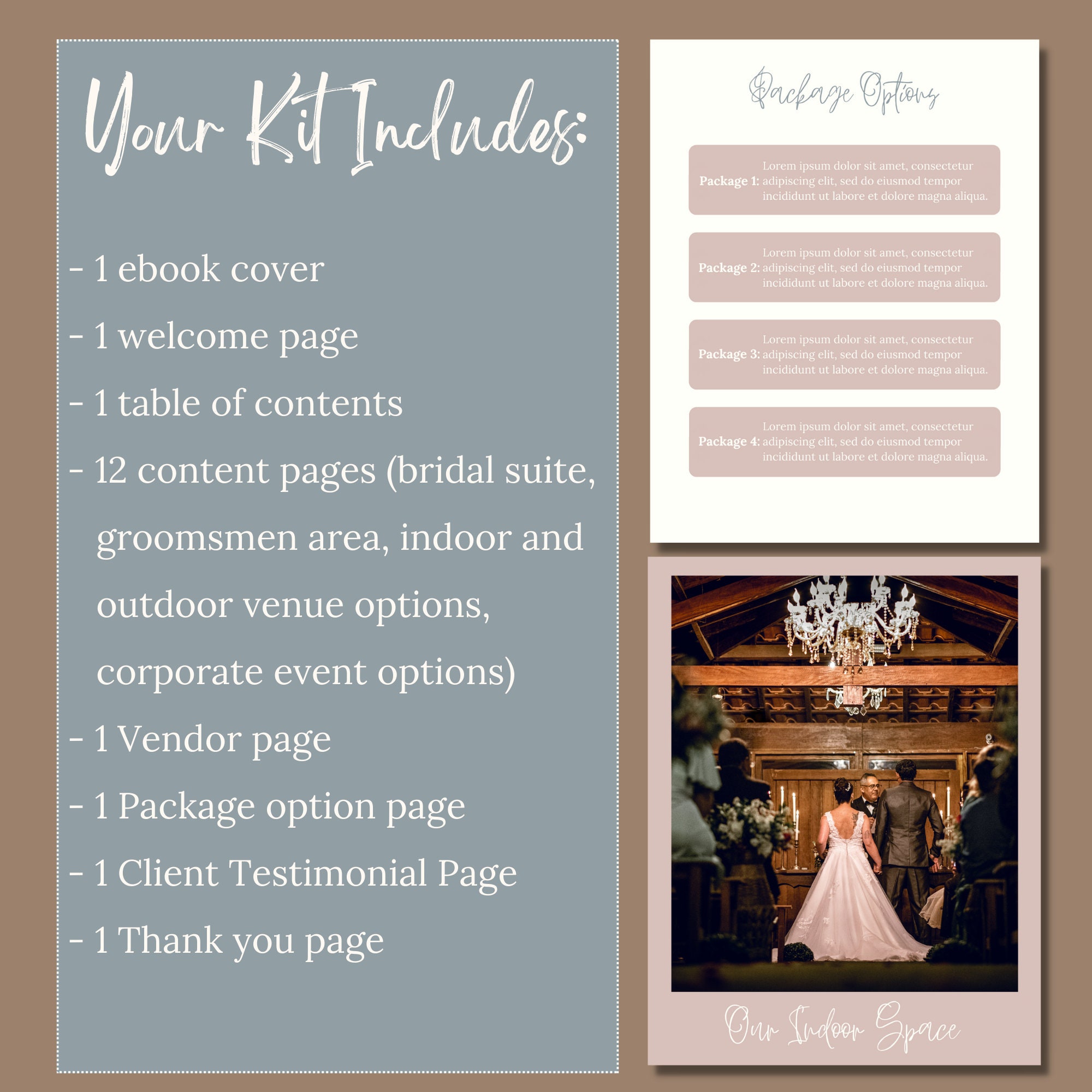 Wedding and Event Venue Ebook Template Editable Real Estate Guide Photographer Packet Marketing ...