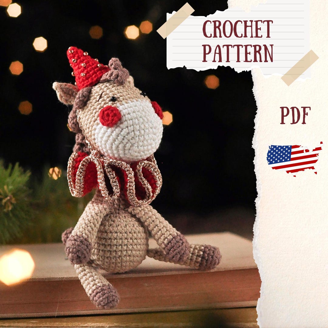 Christmas Horse Crochet Pattern. Amigurumi Holiday Horse PDF. Cute ...