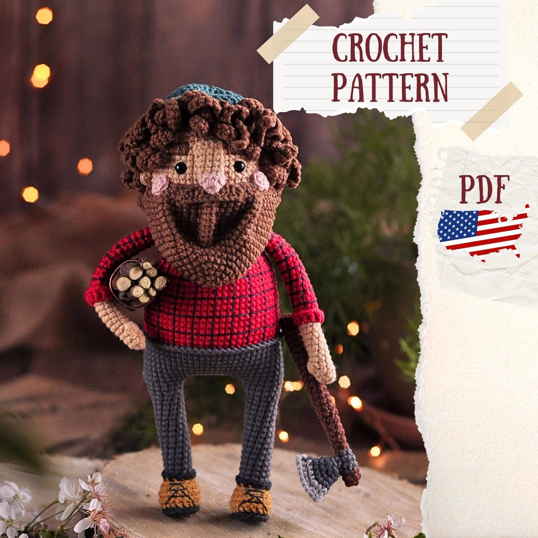 Lumberjack Amigurumi Crochet Doll Pattern (PDF) - Etsy