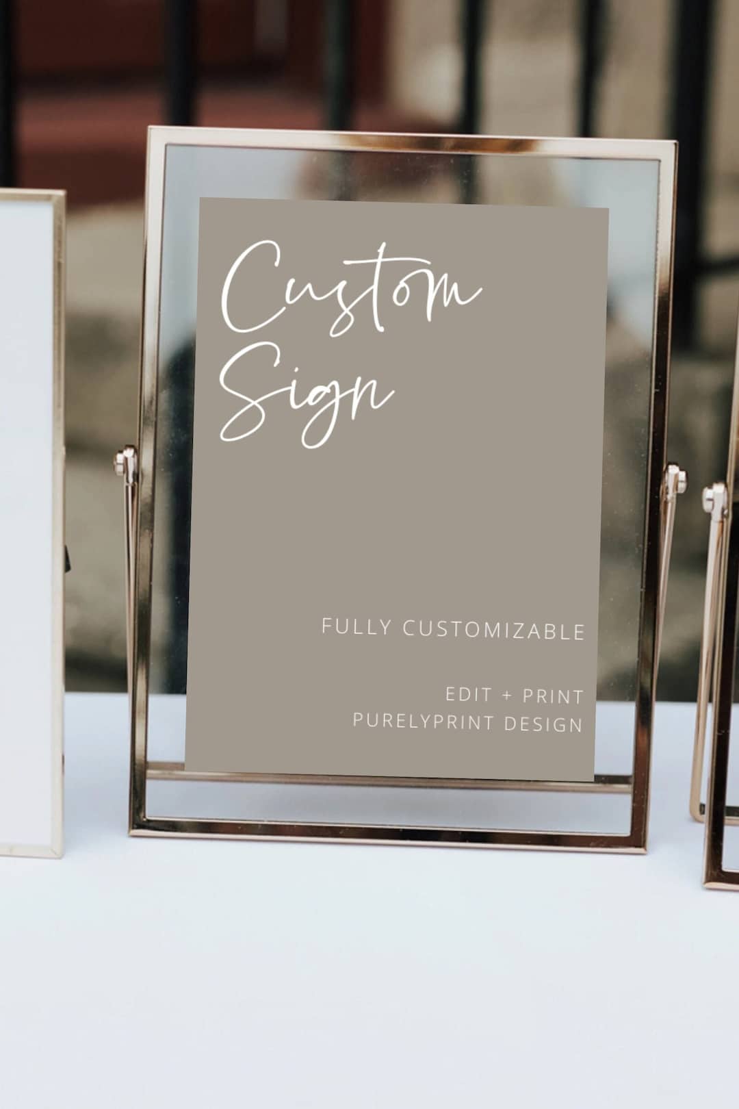 Customizable Beige Table Sign | Instant Download & Customizable - Etsy