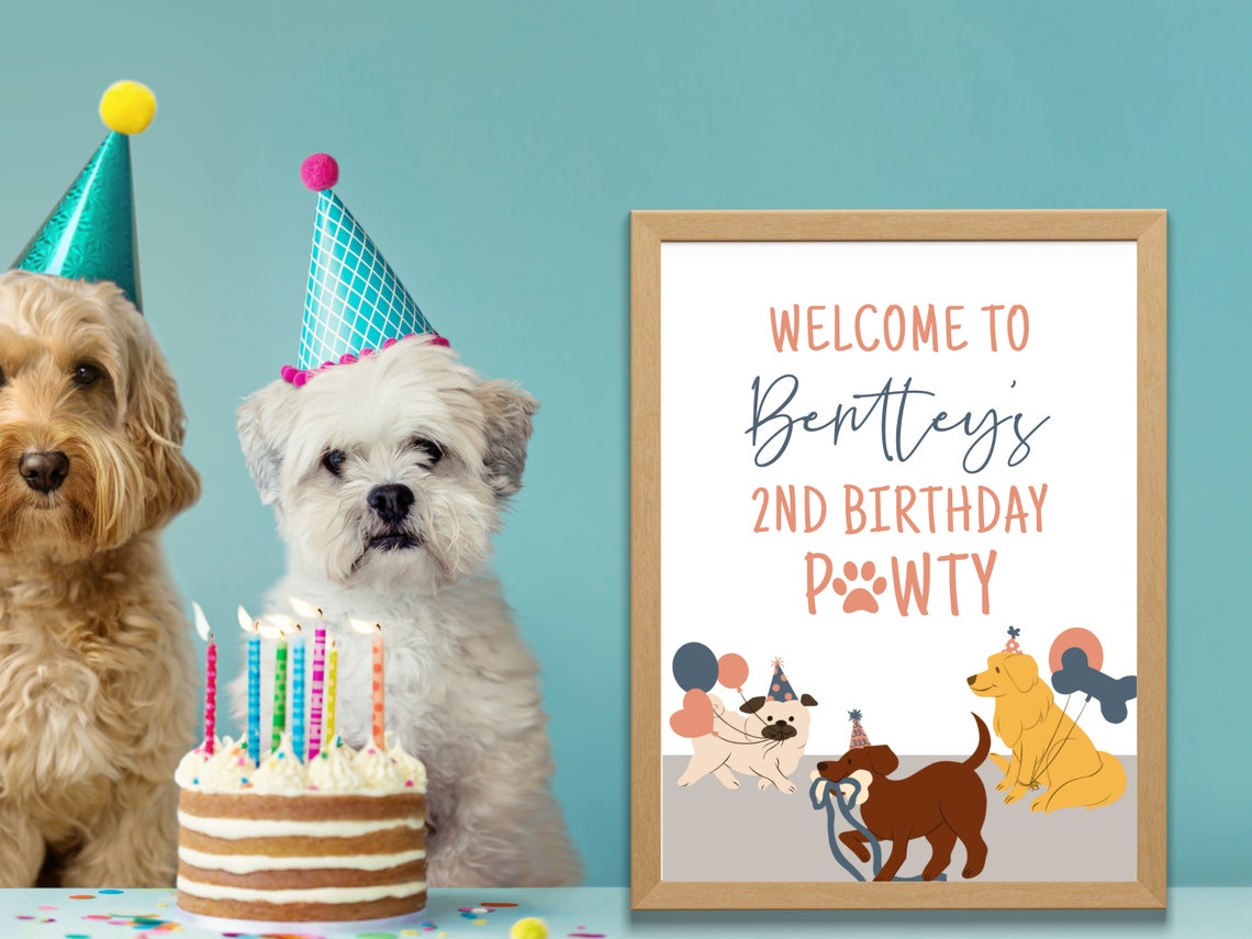 Dog Birthday Sign Downloadable Customizable Templates - Etsy