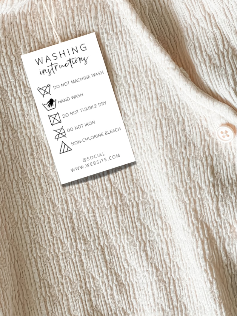 Washing Instructions + Thank You Card - Downloadable + Customizable ...