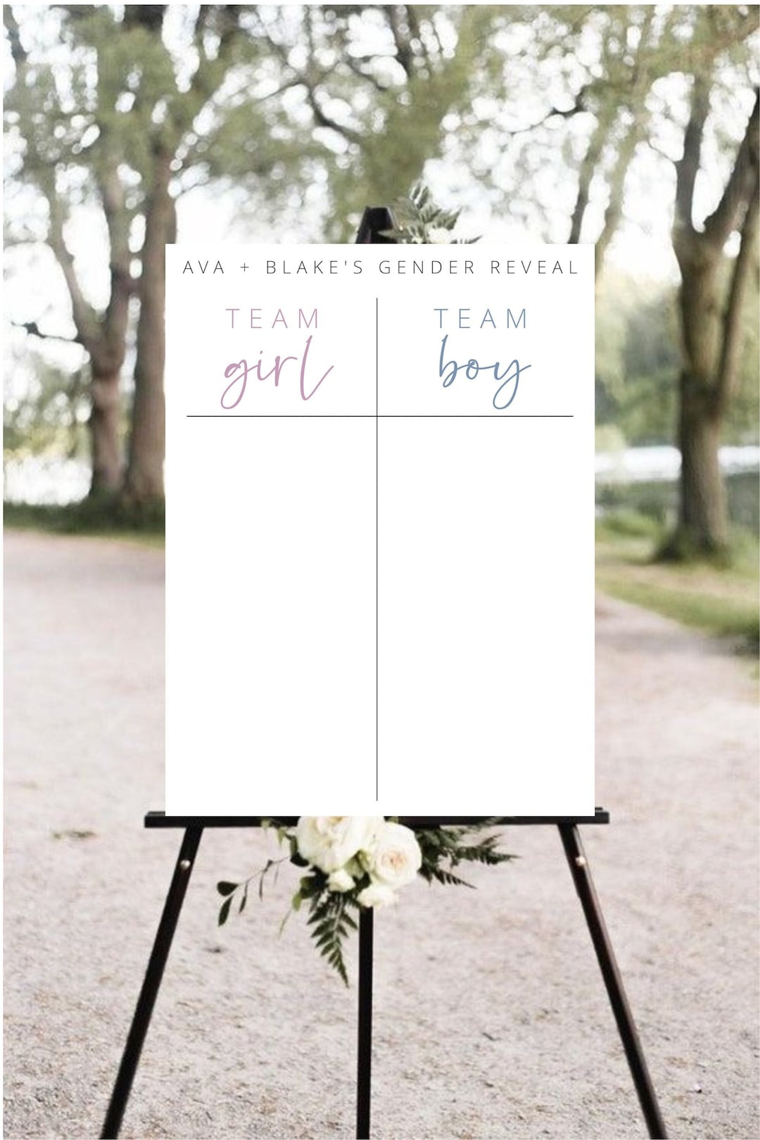 Gender Guess Board | Team Girl or Team Boy | Gender Reveal Party / Baby ...