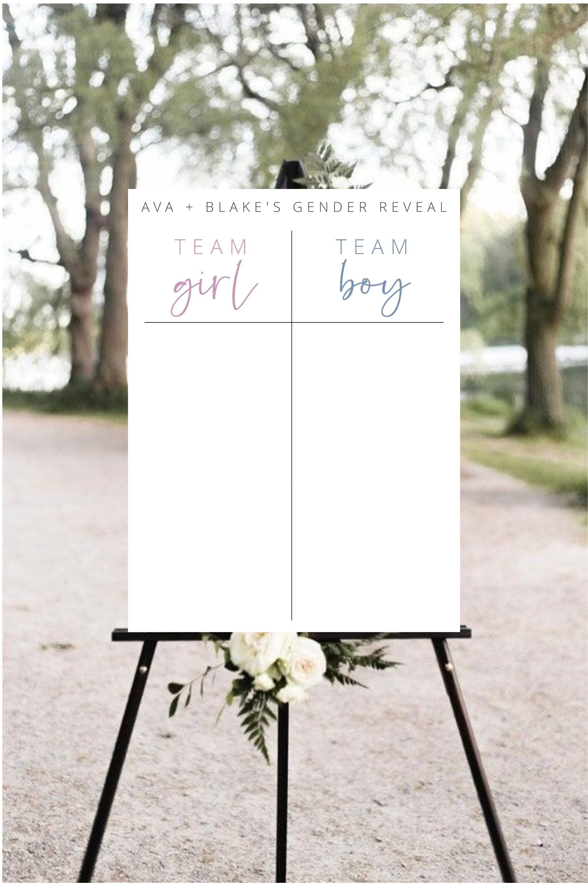 Gender Guess Board Team Girl or Team Boy Gender Reveal Party / Baby ...