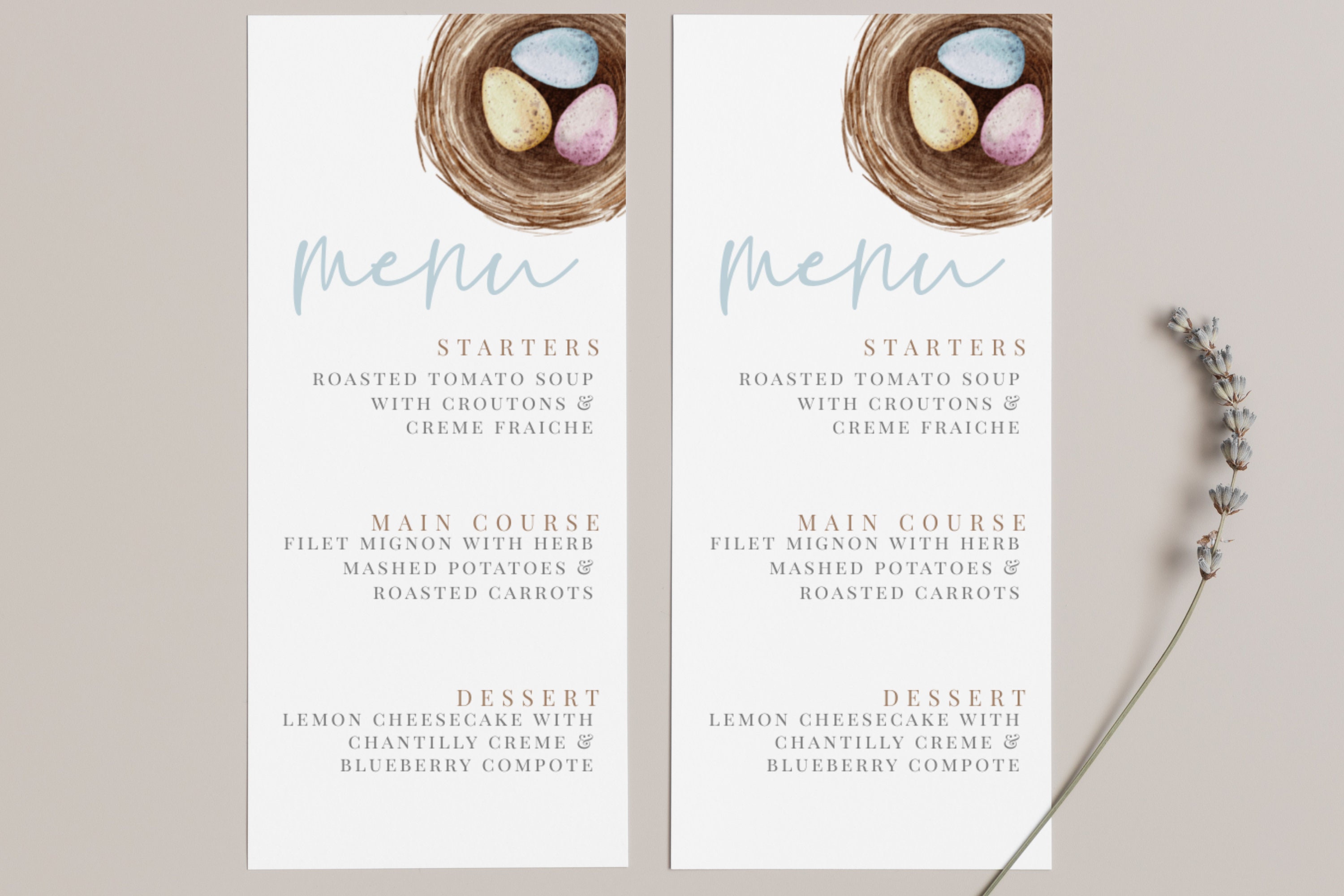 Easter Menu Template | Customizable + INSTANT Download Template - Etsy