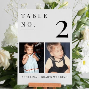 Wedding Table Numbers | Custom Photos | Baby Pictures - Instant ...
