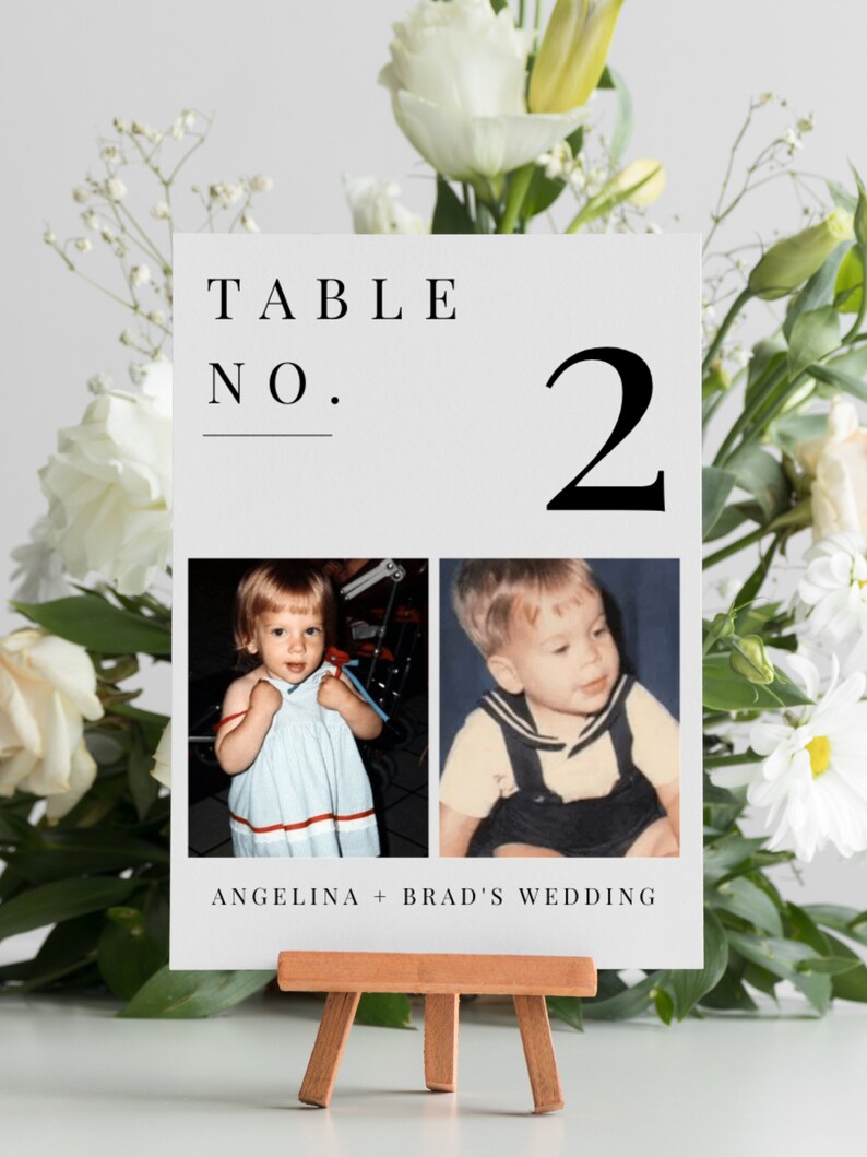 Wedding Table Numbers | Custom Photos | Baby Pictures - Instant ...