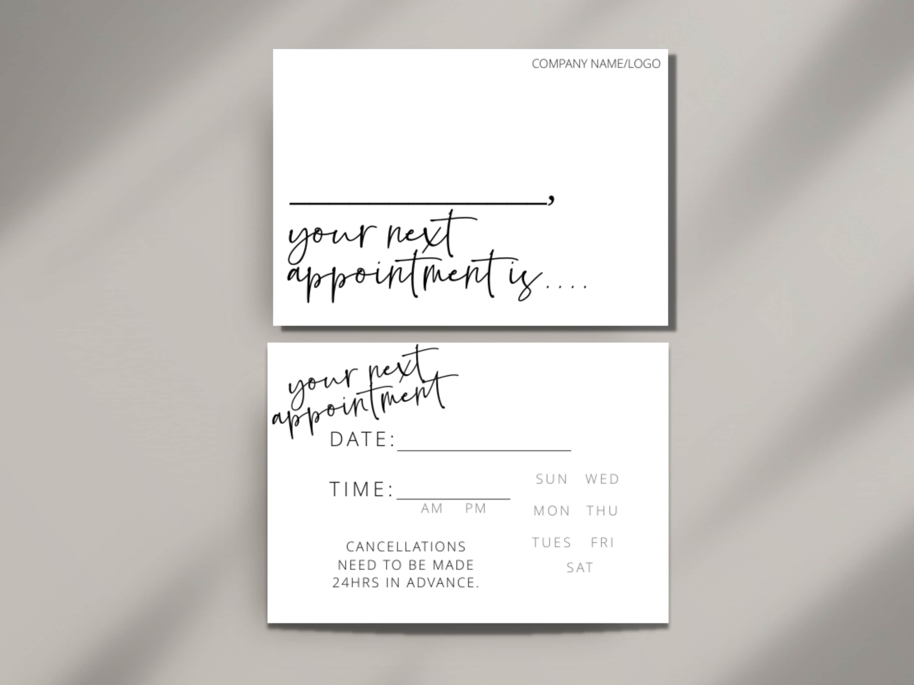 Appointment Reminder Card - Downloadable + Customizable Templates - Etsy