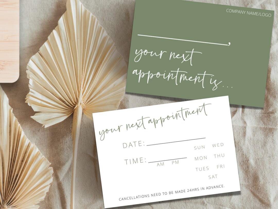Appointment Reminder Card - Downloadable + Customizable Templates ...