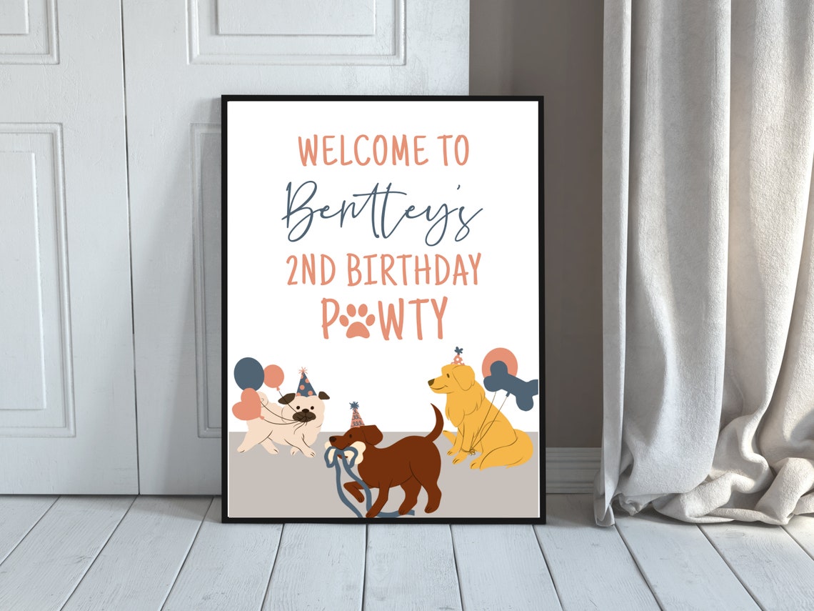 Dog Birthday Sign Downloadable Customizable Templates - Etsy
