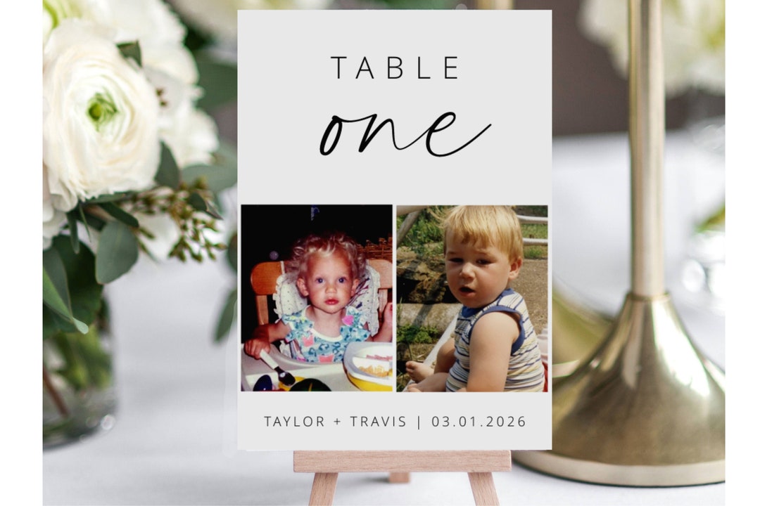 Wedding Table Numbers | Custom Photos | Baby Pictures - Instant ...