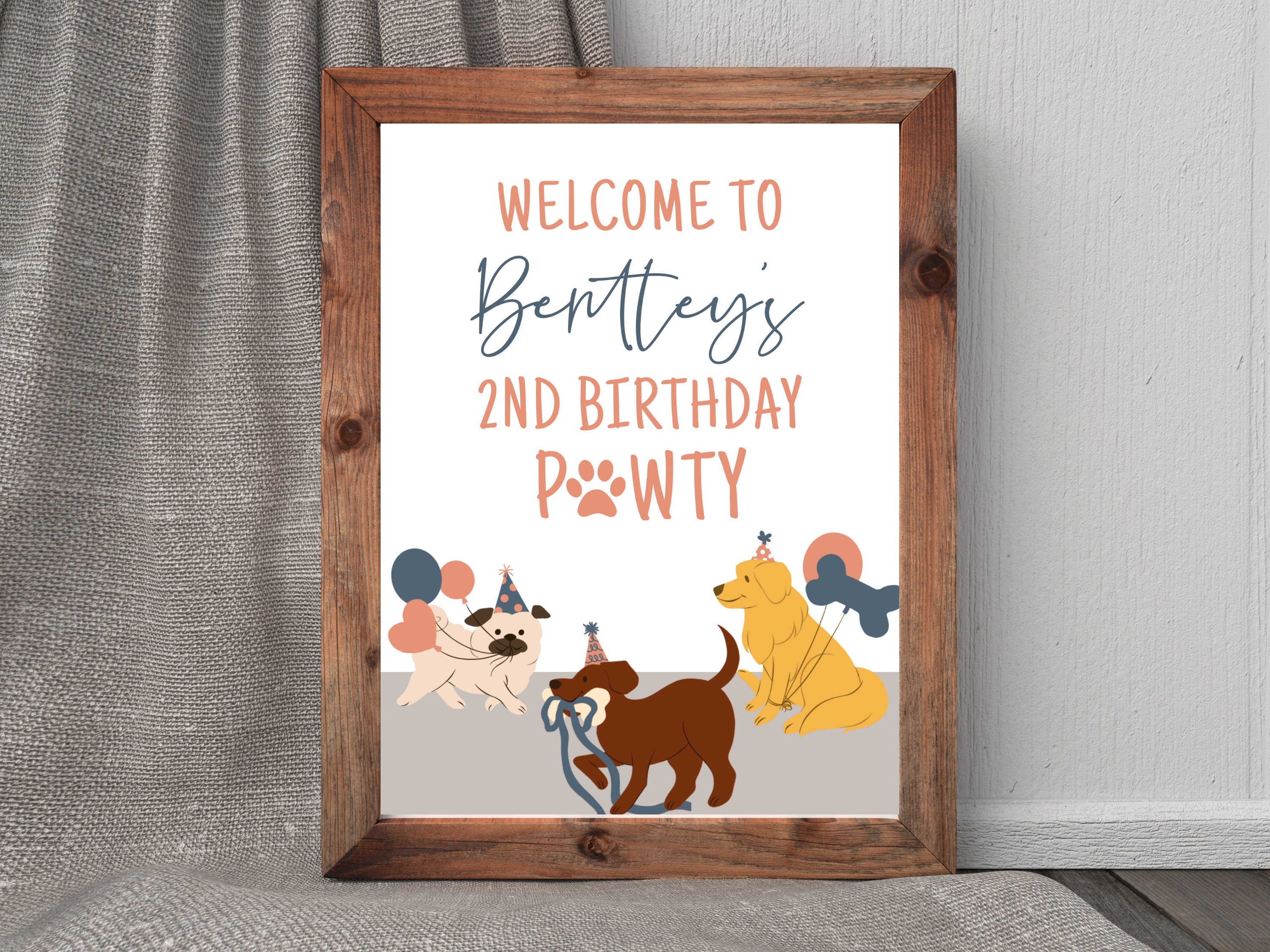Dog Birthday Sign - Downloadable + Customizable Templates - Etsy