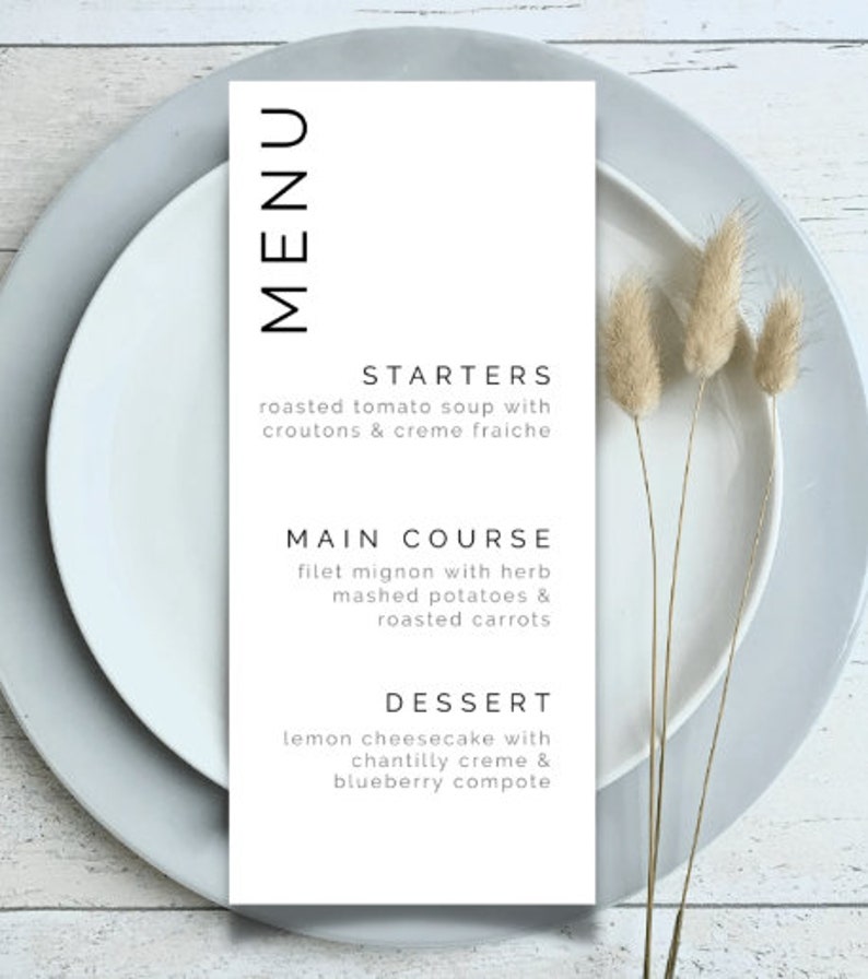 Menu Template | Modern | Simple + Clean | Sleek | EDITABLE ...