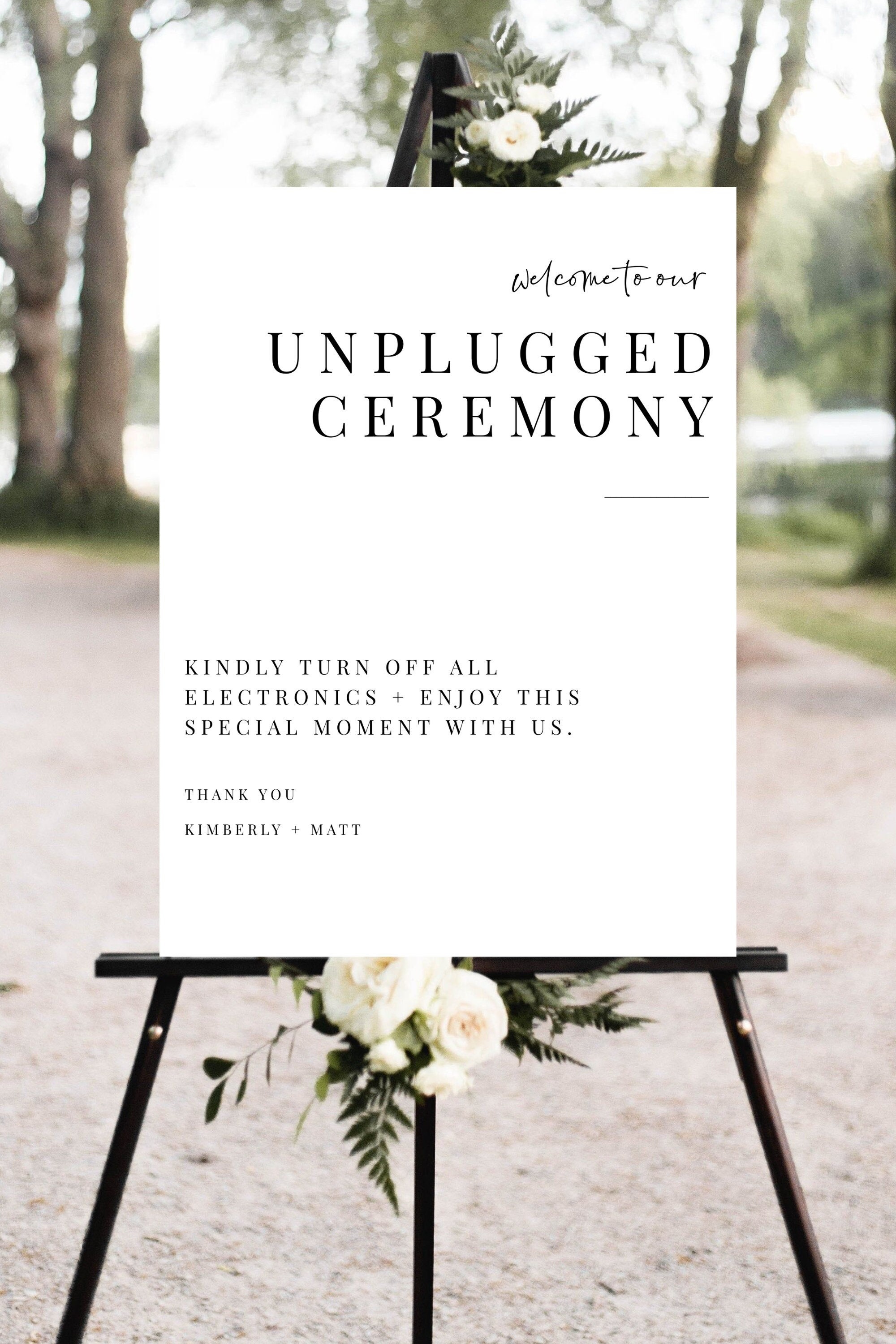 Unplugged Wedding Ceremony Sign Template No Phones / No Cameras Wedding ...