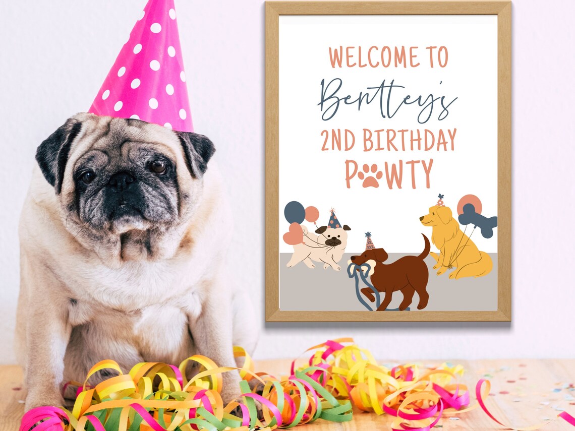 Dog Birthday Sign Downloadable Customizable Templates - Etsy