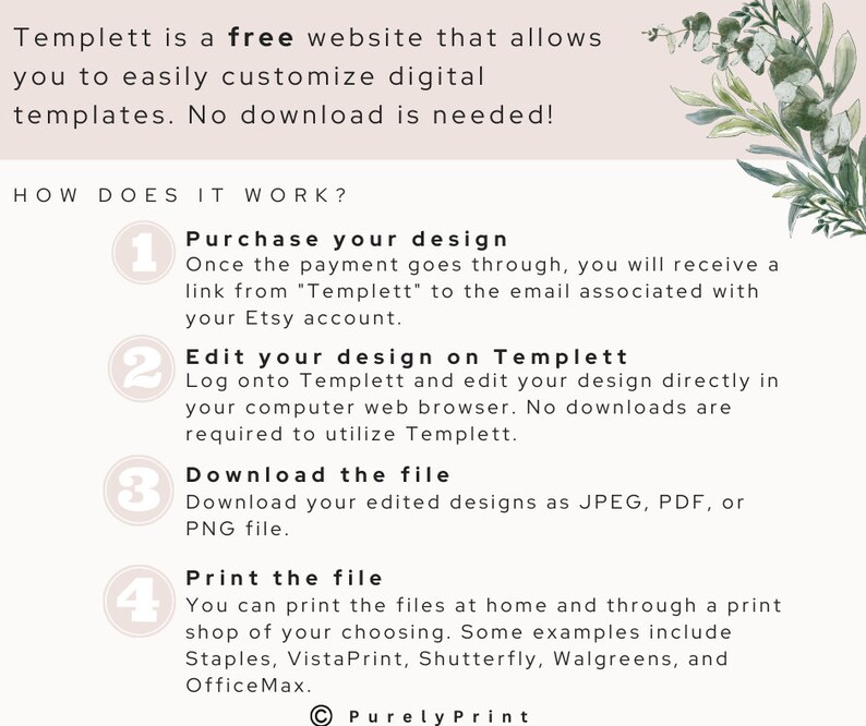 Seasonal Menu Template Pine Winter Greenery EDITABLE - Etsy