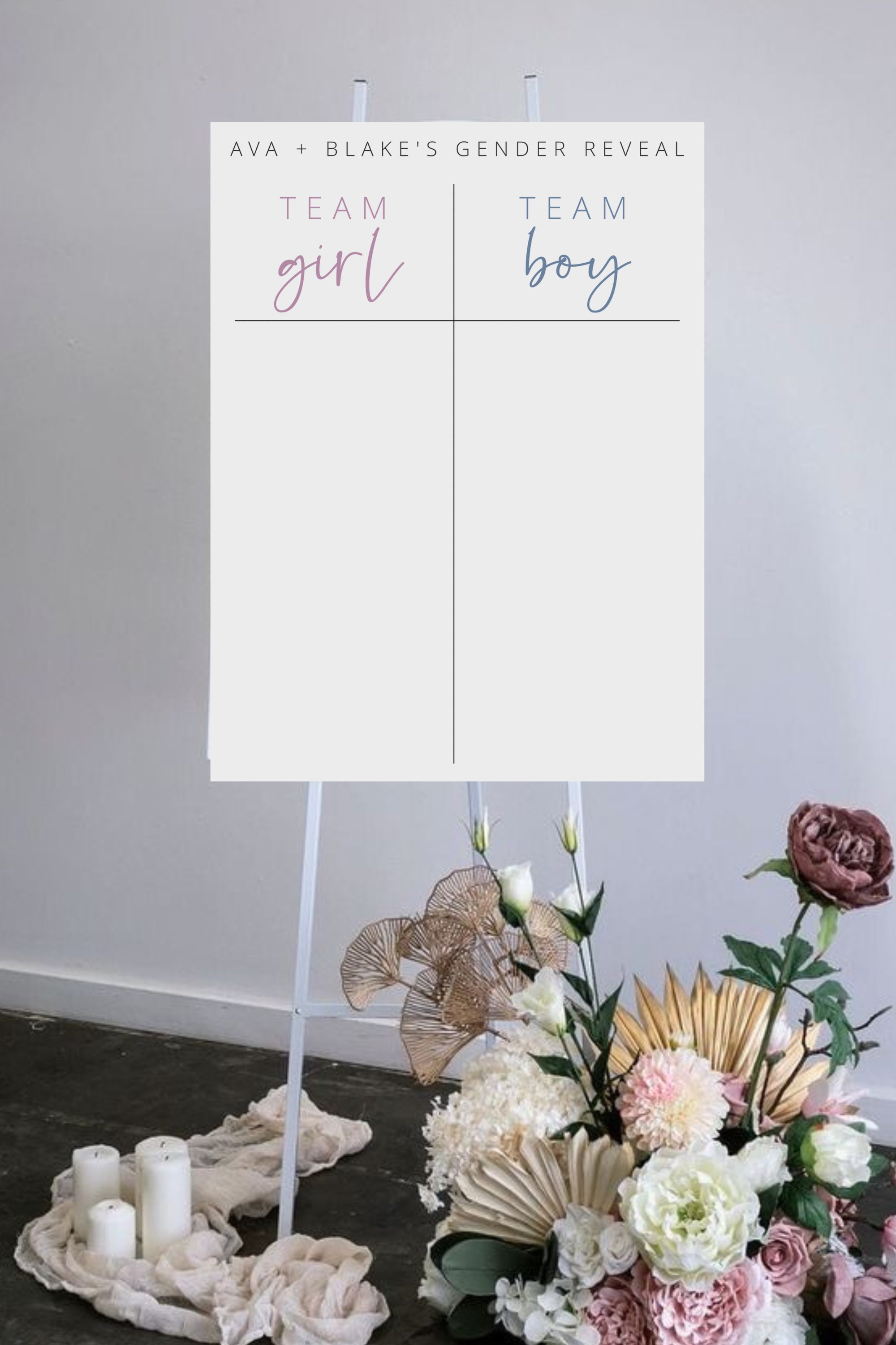 Gender Guess Board | Team Girl or Team Boy | Gender Reveal Party / Baby ...