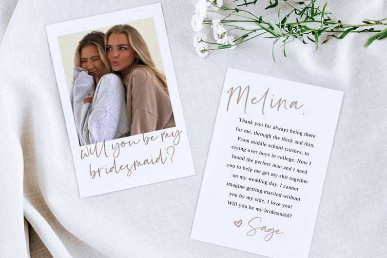 Bridesmaid Proposal Card - Instant Download + Customizable Template - Etsy