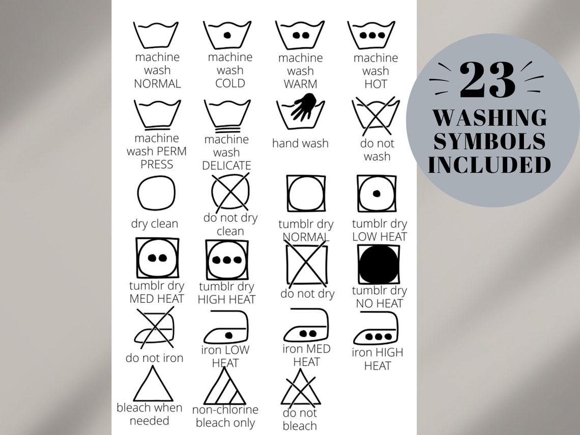 Washing Instructions + Thank You Card - Downloadable + Customizable ...
