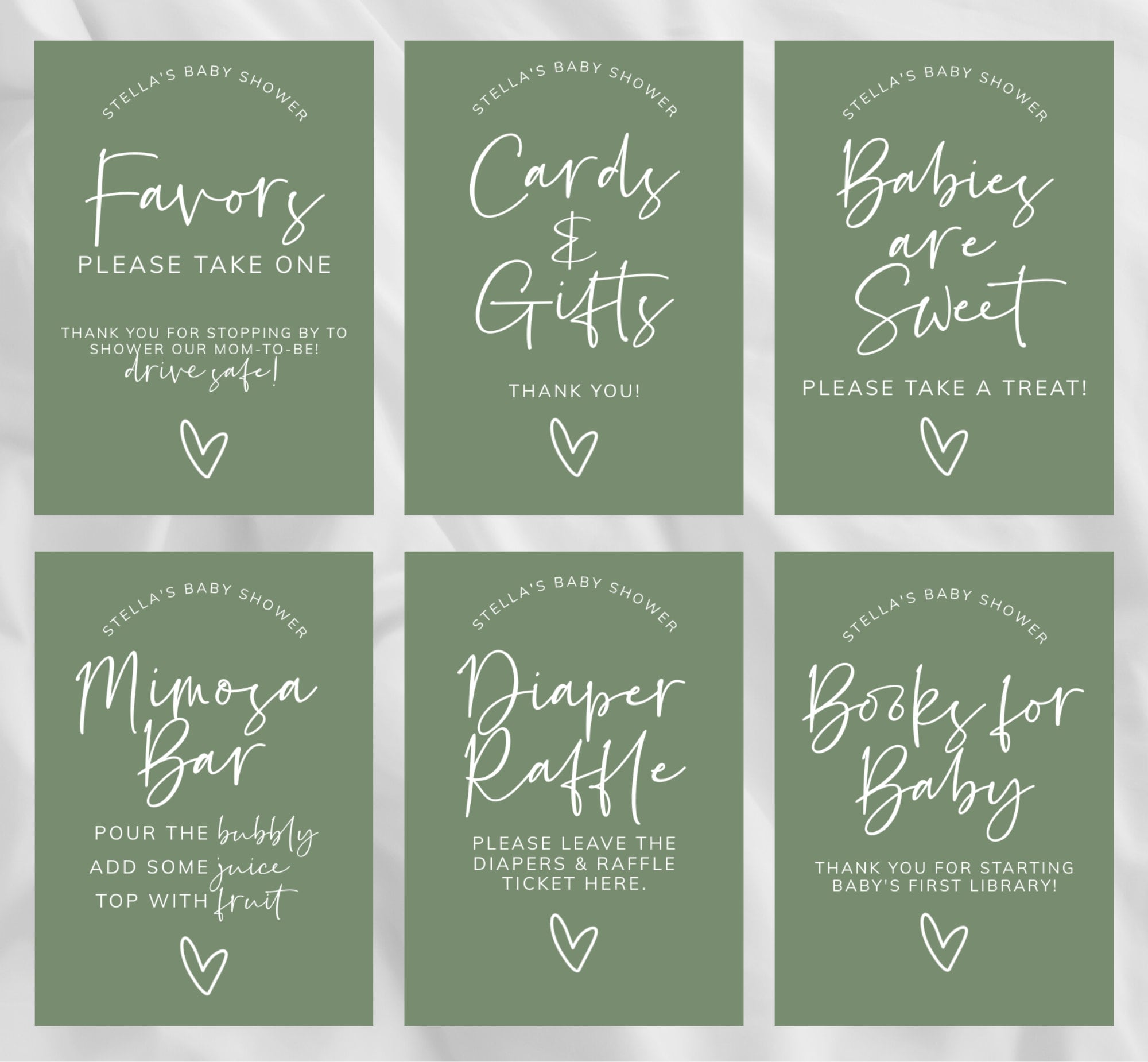 Baby Shower Table Signs Set / Bundle - Downloadable + Customizable ...