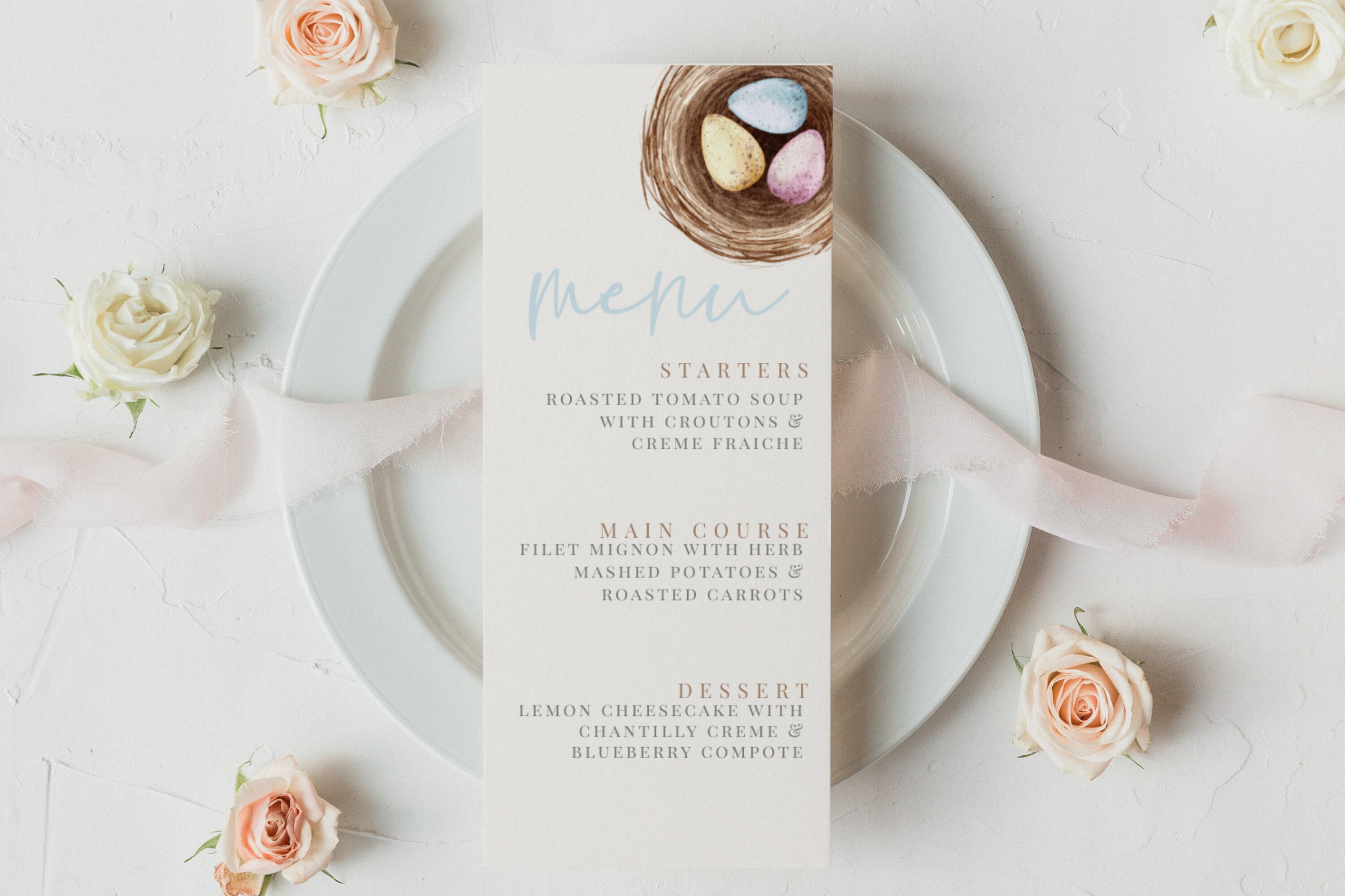 Easter Menu Template | Customizable + INSTANT Download Template - Etsy