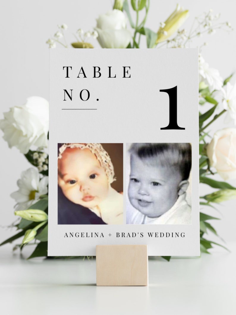 Wedding Table Numbers Custom Photos Baby Pictures - Etsy