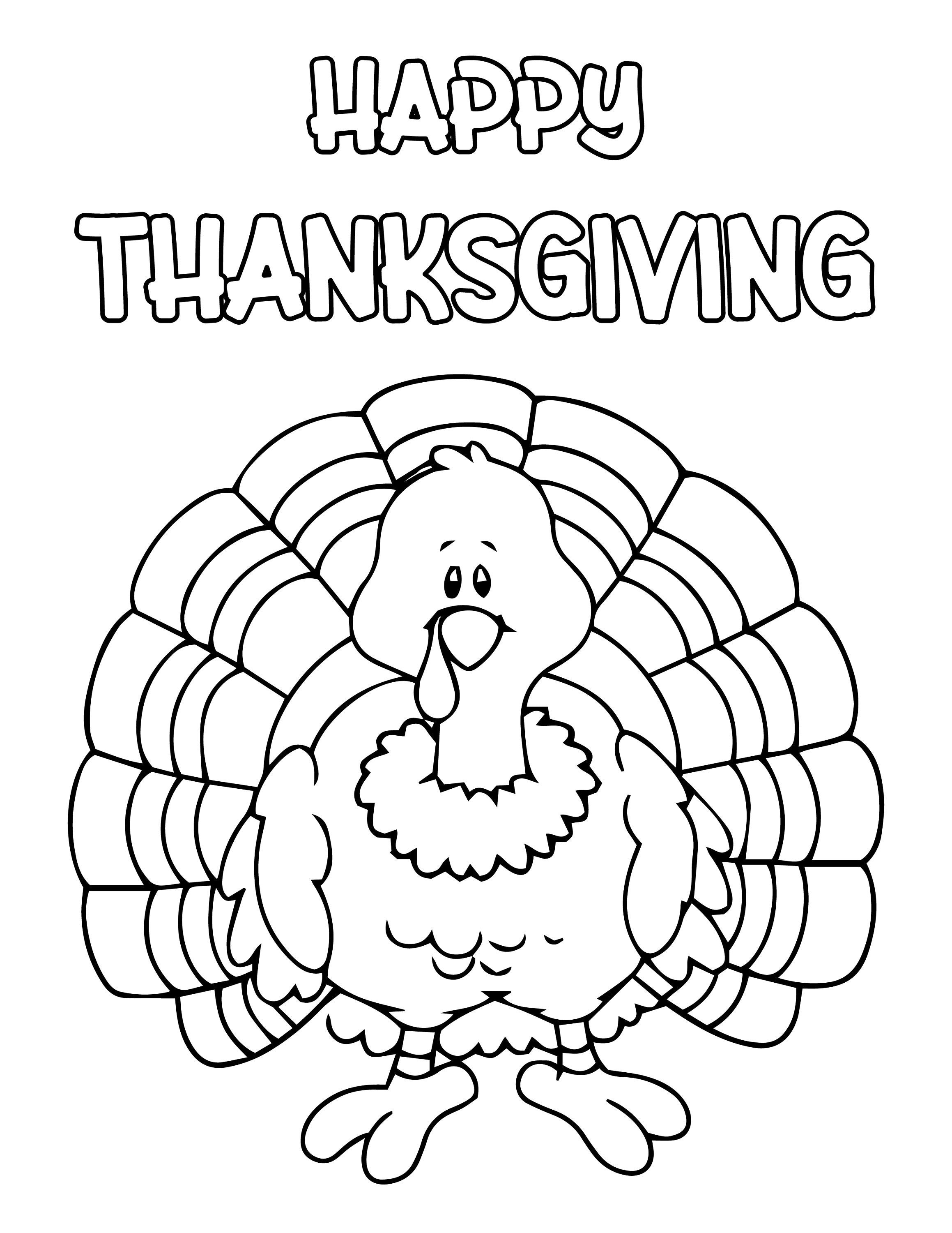 Happy Thanksgiving Turkey Coloring Pages