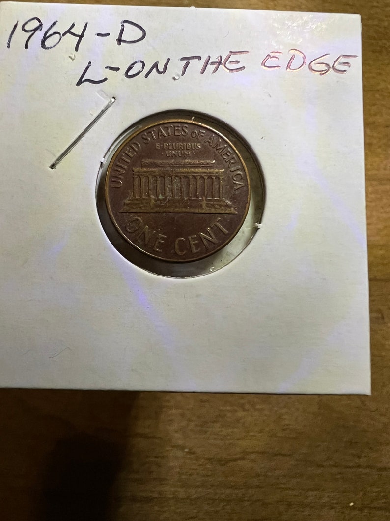 1964 D Penny Error L on the Edge - Etsy