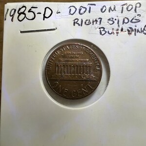 1985 D Penny Error Dot US Coin - Etsy
