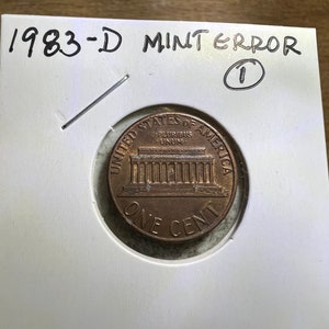 1983 D Penny Mint Error US Coin - Etsy