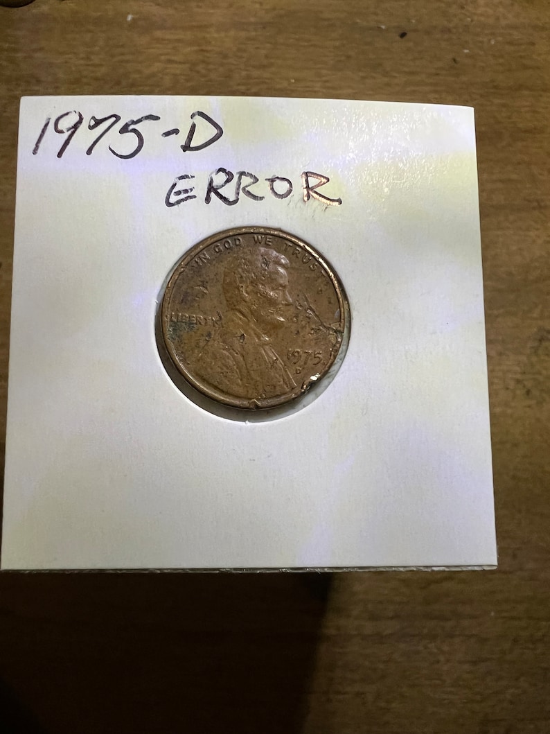 1975 D Penny Error US Coin - Etsy