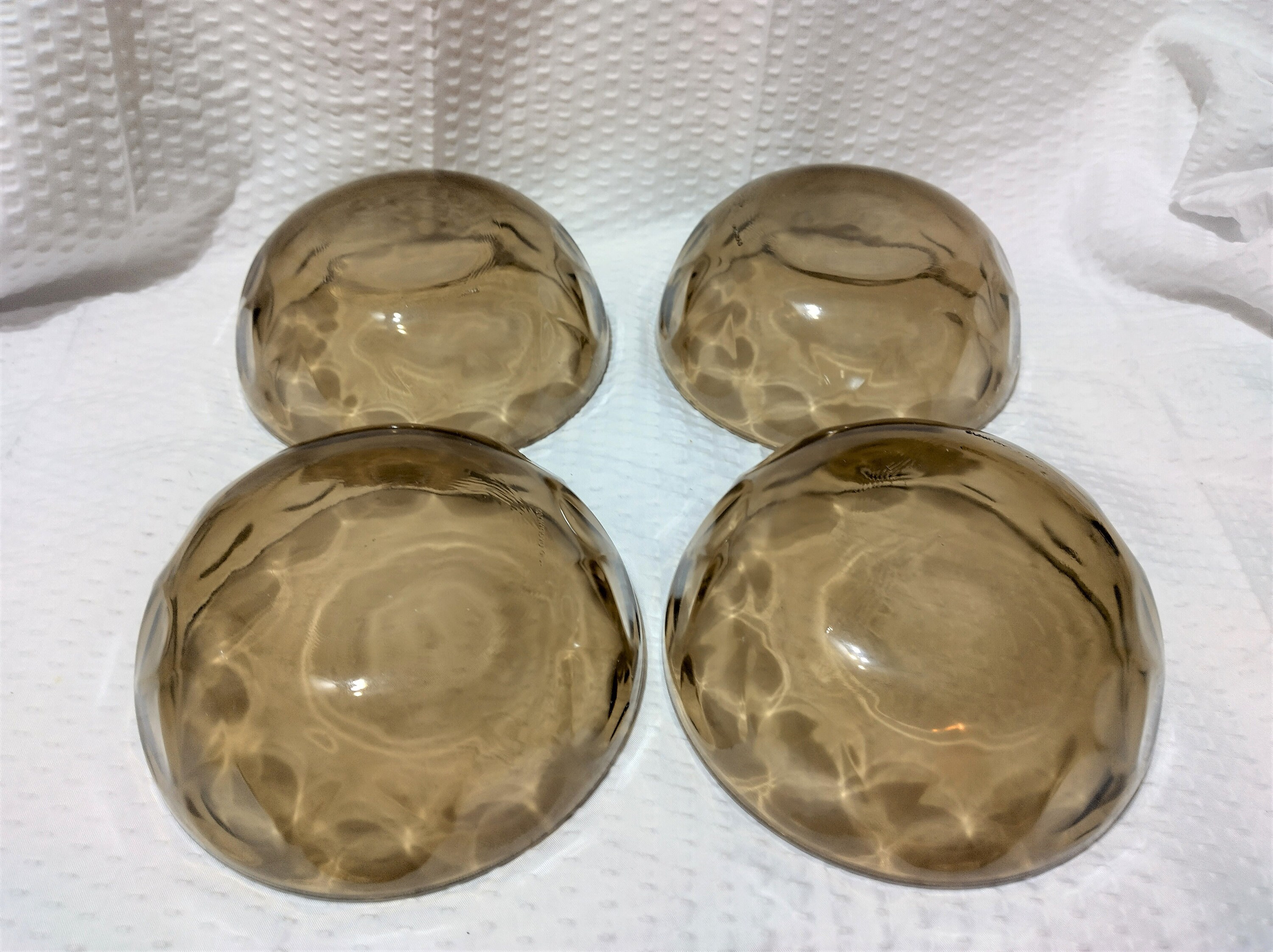 Vintage Pyrex Ovenware Smoky Brown Teardrop Fireside Pattern Bowls Four ...