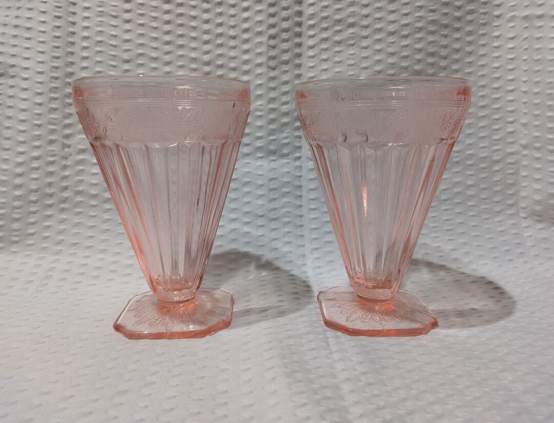 Vintage 1932 to 1934 Jeannette Glass Pink Depression Glass Tumblers in ...