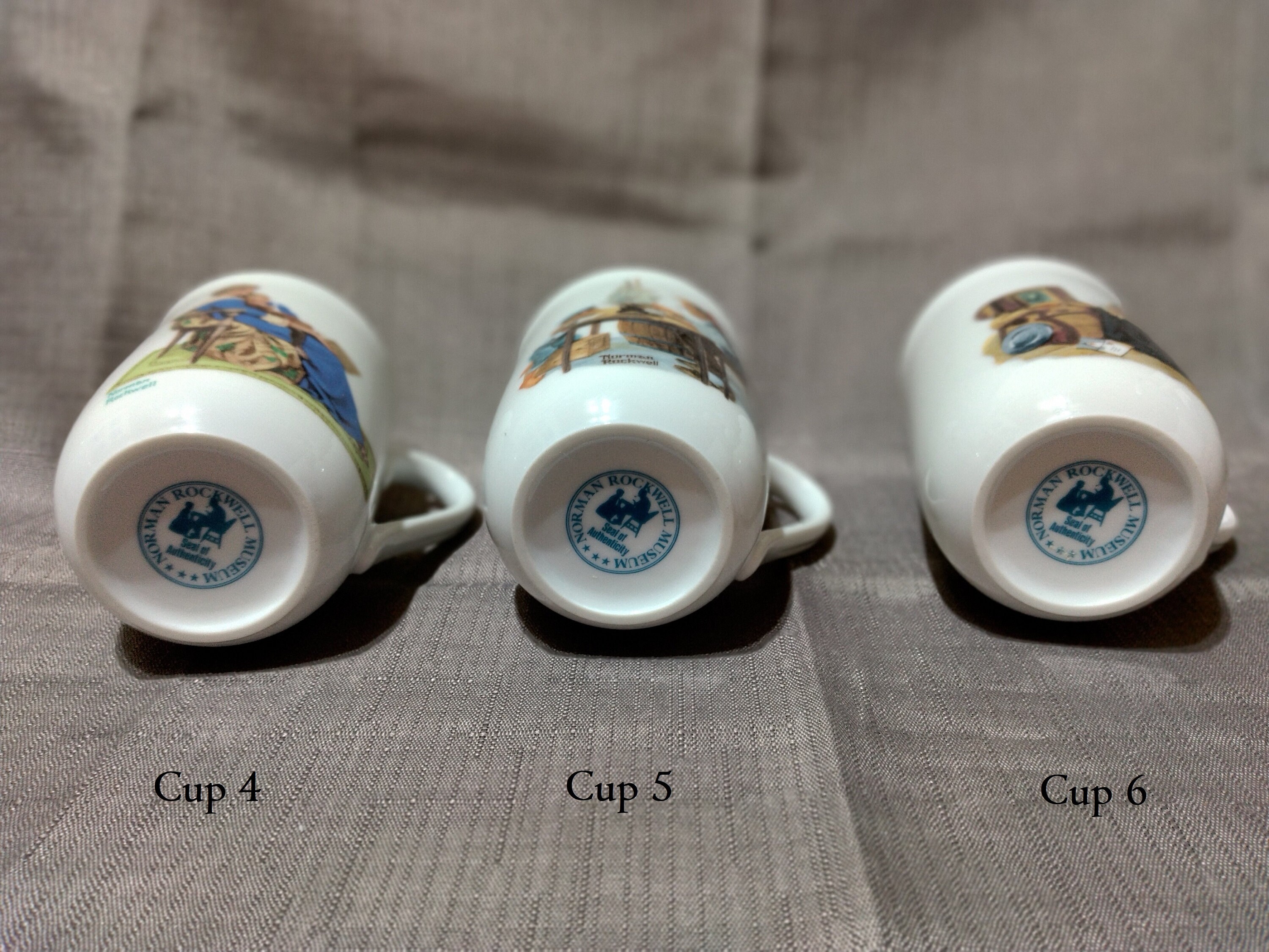Vintage 1982 Norman Rockwell Museum Cups Set of 6 All With Different ...