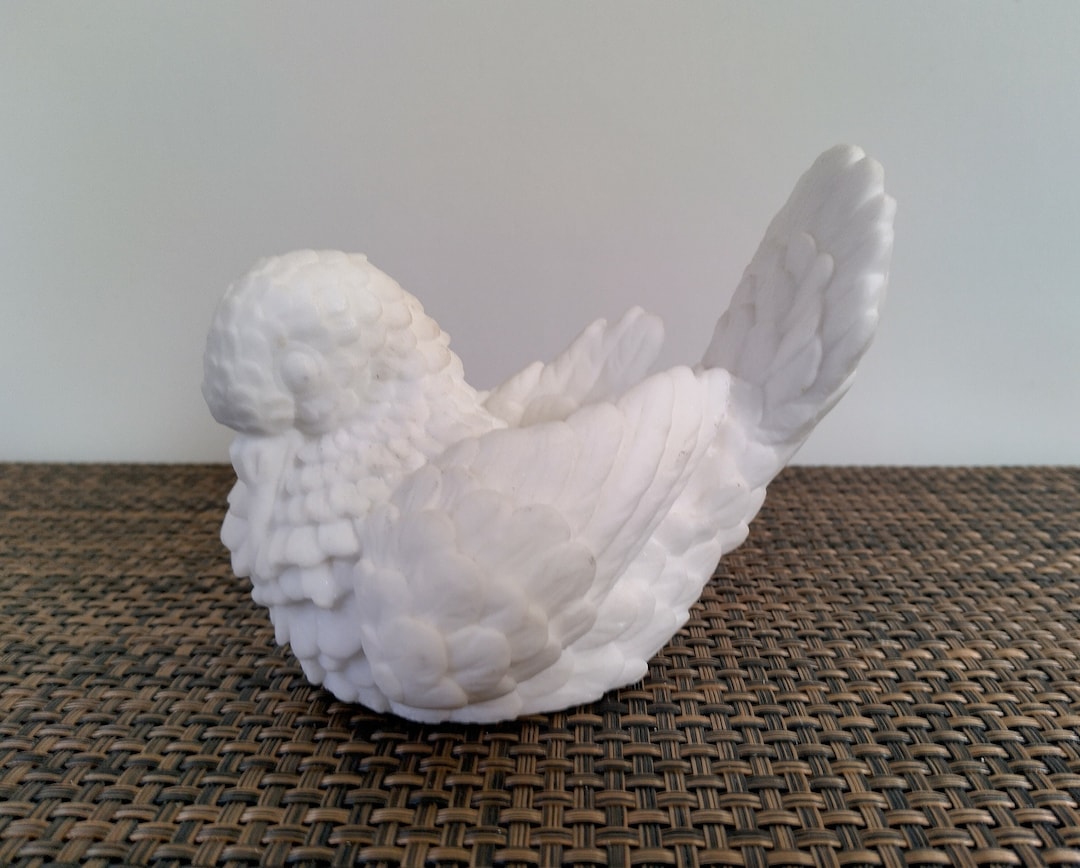 Vintage Ado Santini Italian White Alabaster Marble Dove Figurine - Etsy