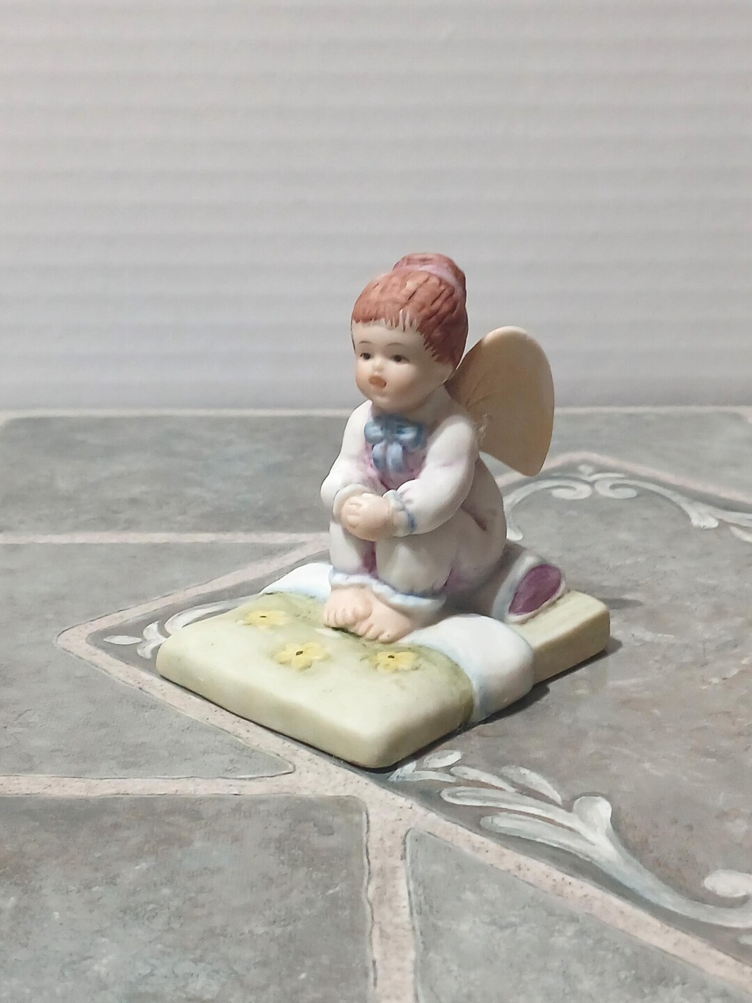 Vintage 1983 Roman Inc Kitchen Angels Little Girl Angel on Bed Figurine ...